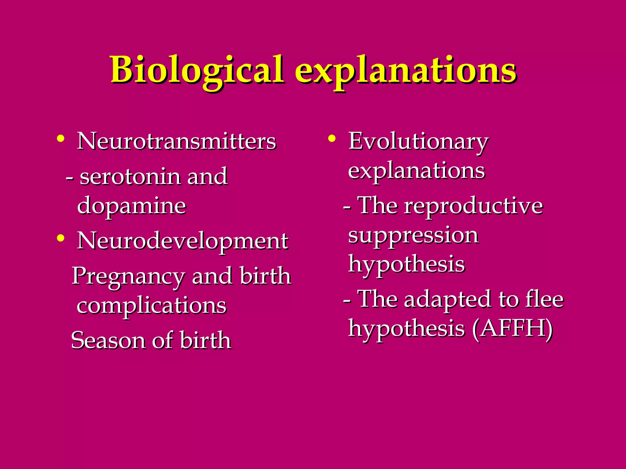 Biological: Neural explanations of anorexia A2 | PPT