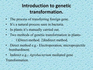 Biological gene transfer | PPT | Free Download