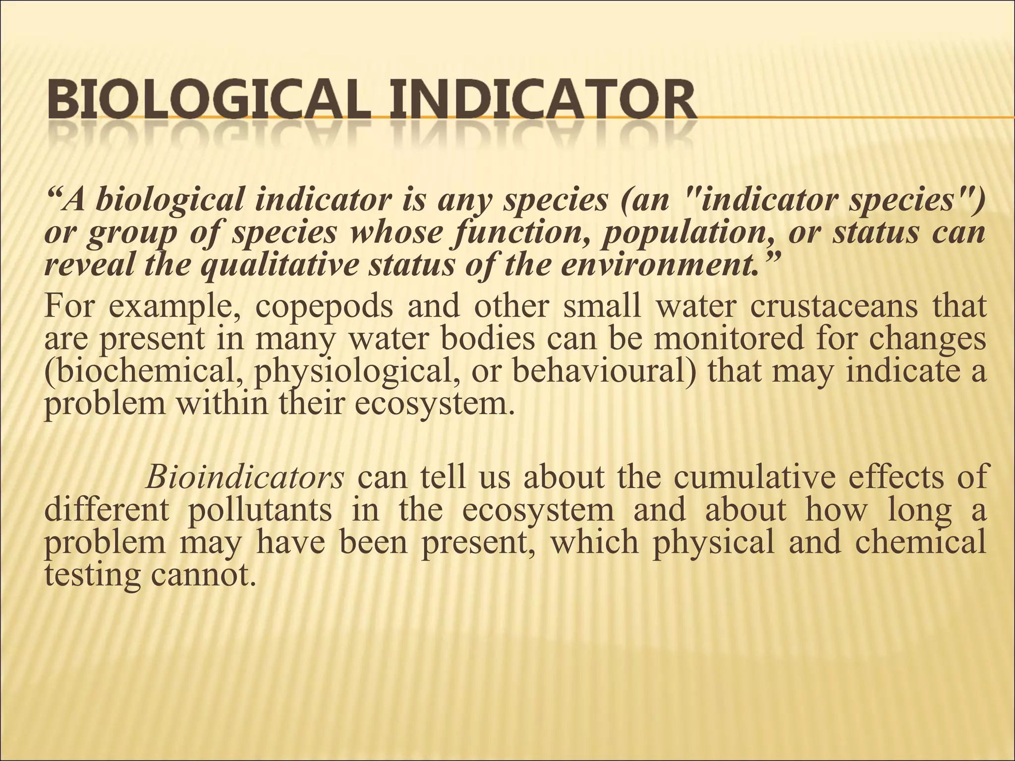 Biological indicators and accumulators | PPT
