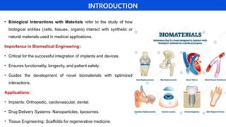 Biological interactions with materials - Nanobiotechnology | PPTX ...