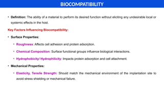 Biological interactions with materials - Nanobiotechnology | PPTX