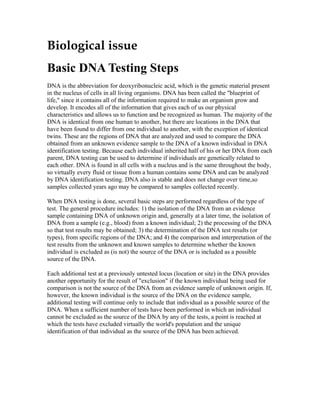 Biological Issue | PDF