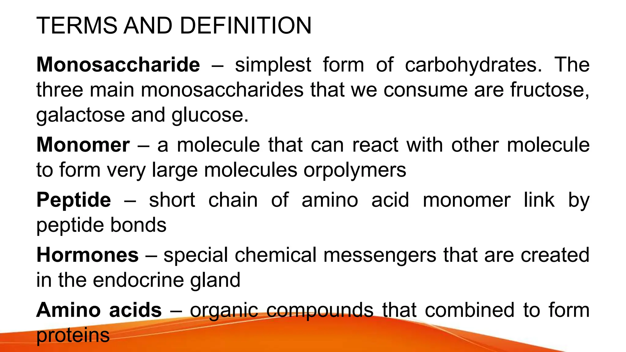 BIOLOGICAL MACROMOLECULES.pptx | Nutrition | Healthy Living