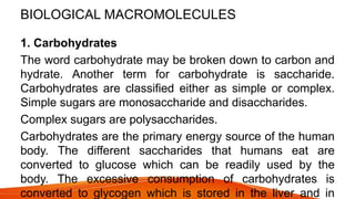 BIOLOGICAL MACROMOLECULES.pptx | Nutrition | Healthy Living