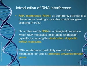 Biological Medicine - gene therapy, rna interference.pptx