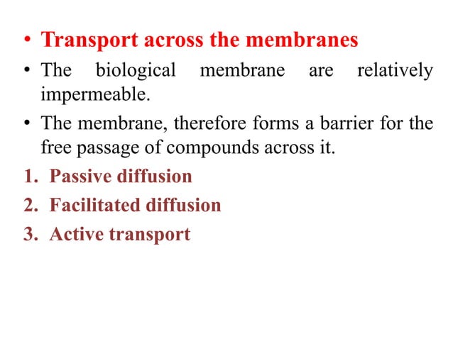 Biological membrane and transport | PPT