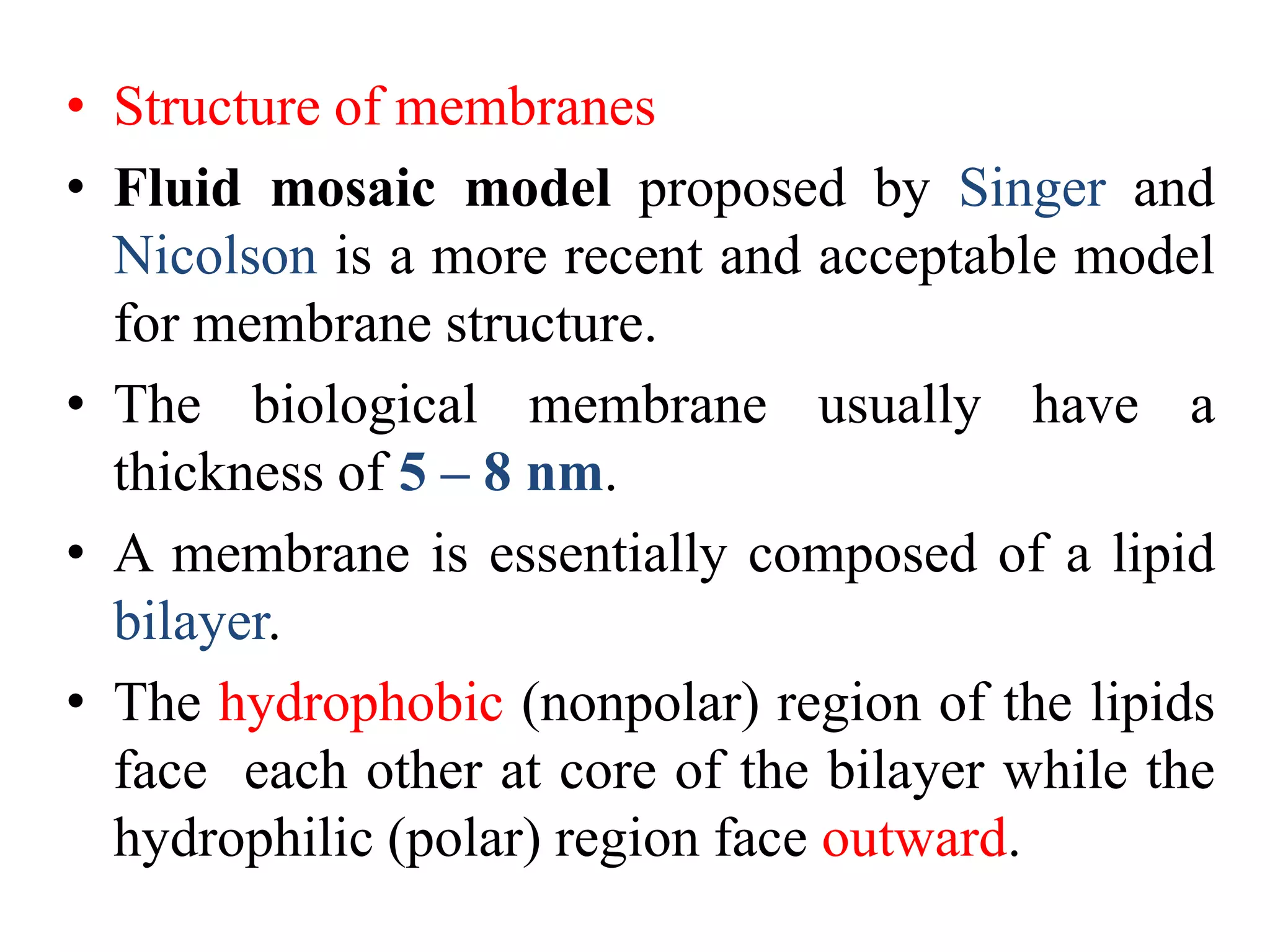 Biological membrane and transport | PDF