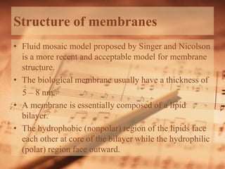 Biological membranes and transport | PPTX