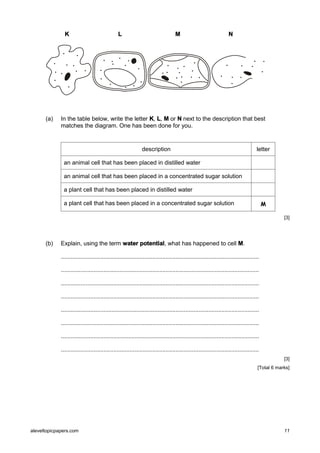 OCR Biological membranes EXAM Questions | PDF
