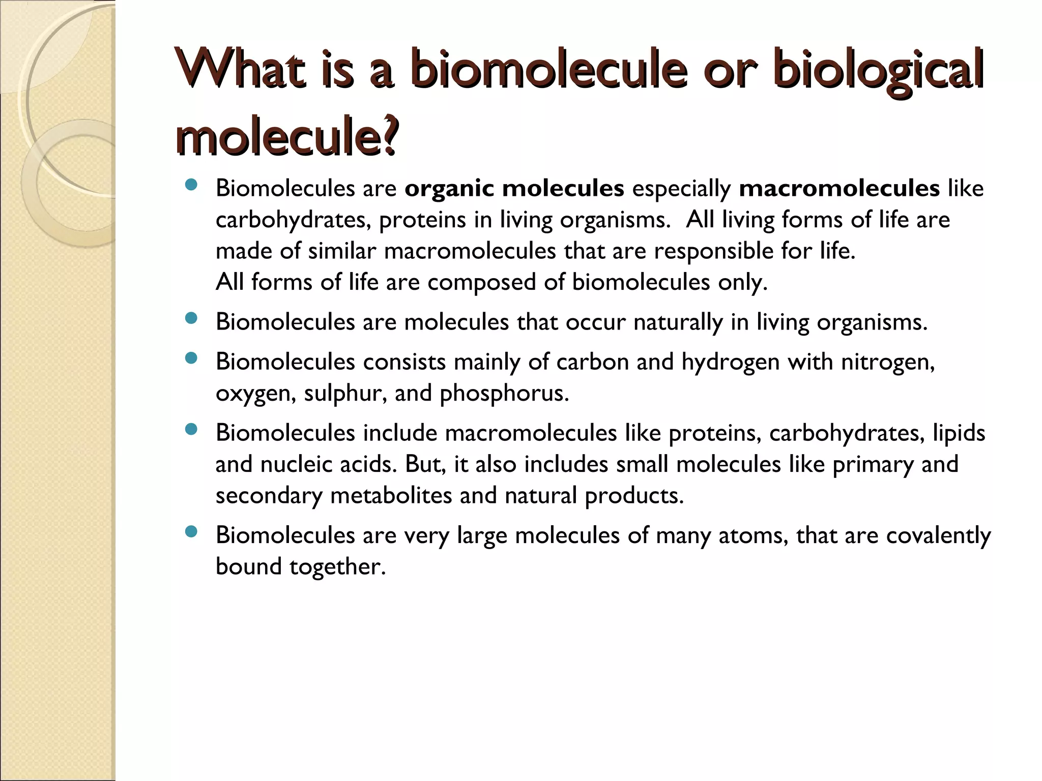 Biological molecules | PPT