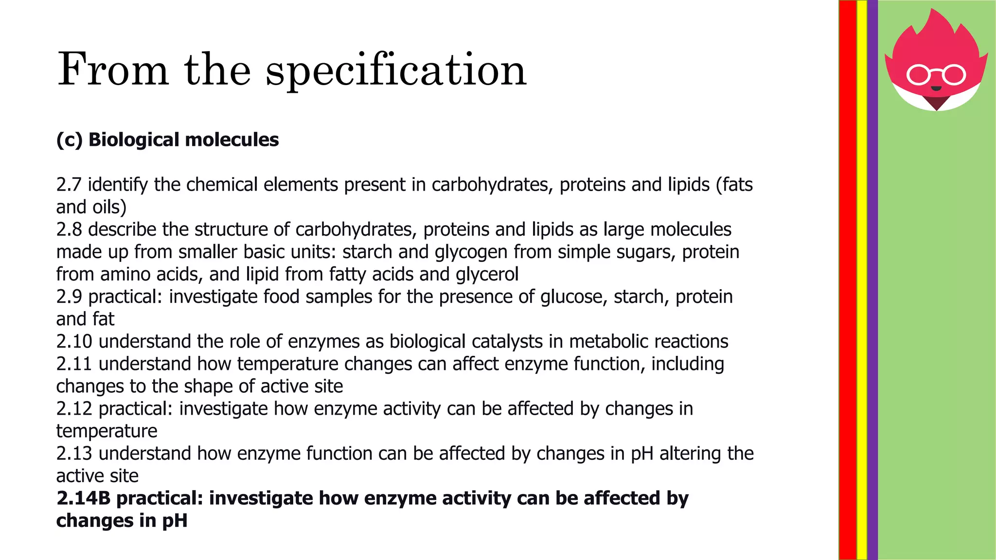 IGCSE Biology Edexcel (9-1) Biological molecules | PPTX