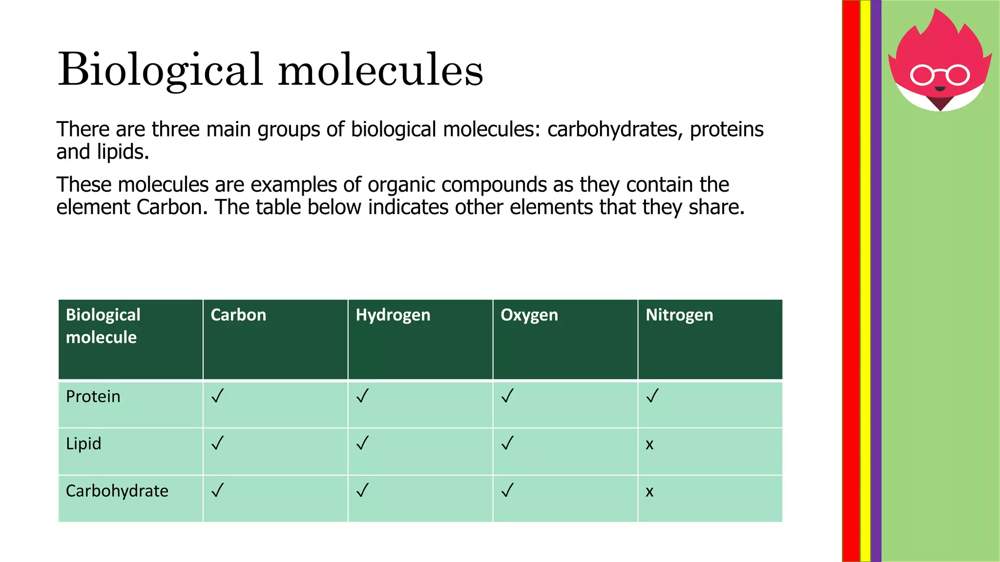 IGCSE Biology Edexcel (9-1) Biological molecules | PPTX
