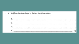 Chapter 4 Biological molecules IGCSE Biology 2026 (Worksheet) | PPTX