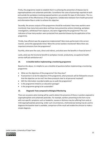 Biological Monitoring of Workers Exposed to Pesticides - Guidelines for ...