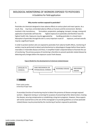 Biological Monitoring of Workers Exposed to Pesticides - Guidelines for ...