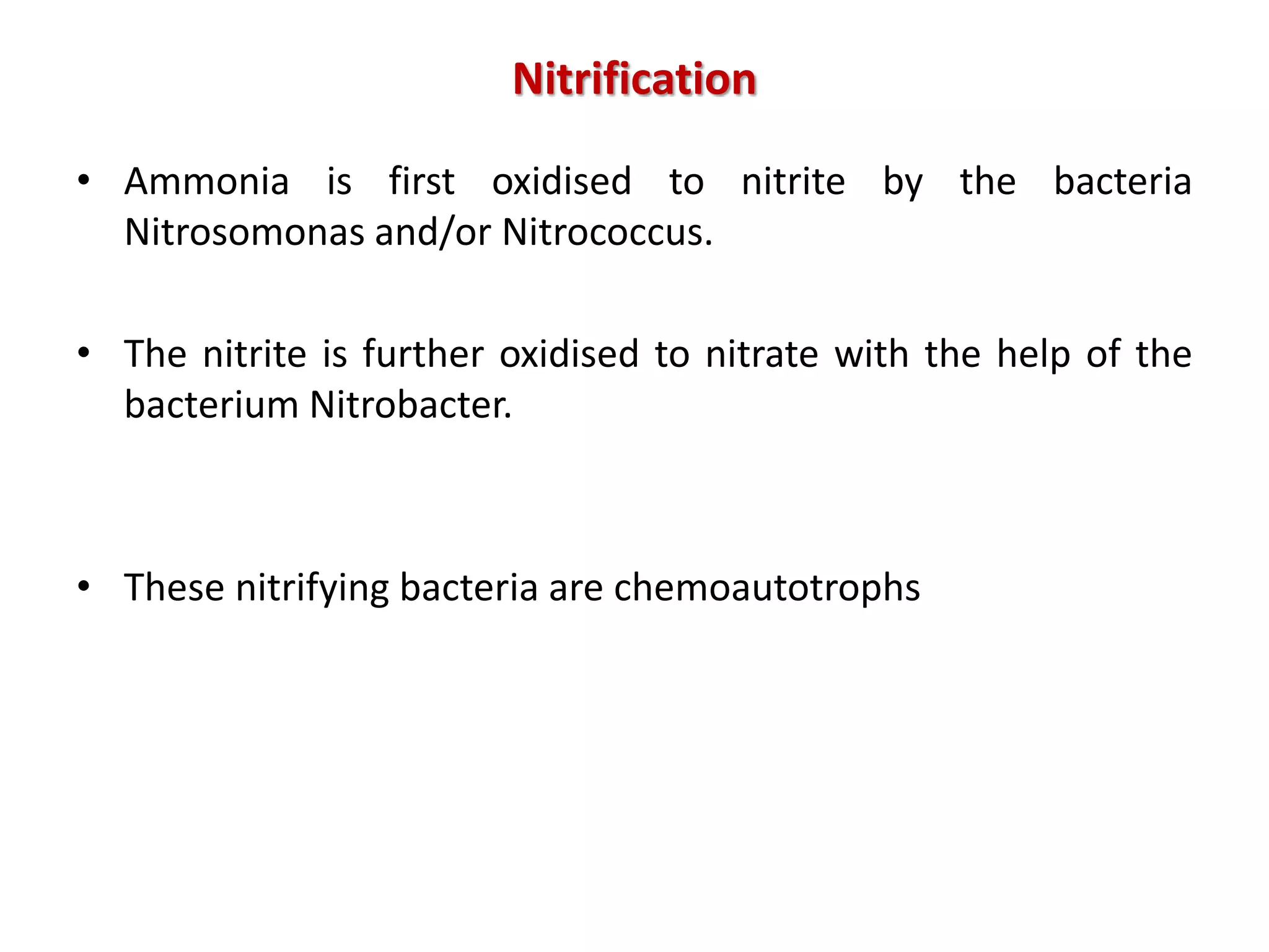 Biological nitrogen fixation, Nitrification Ammonification ...