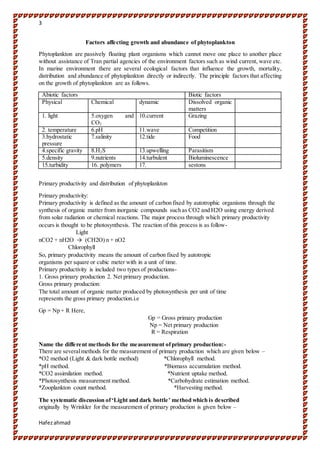 Biological oceanography | DOCX