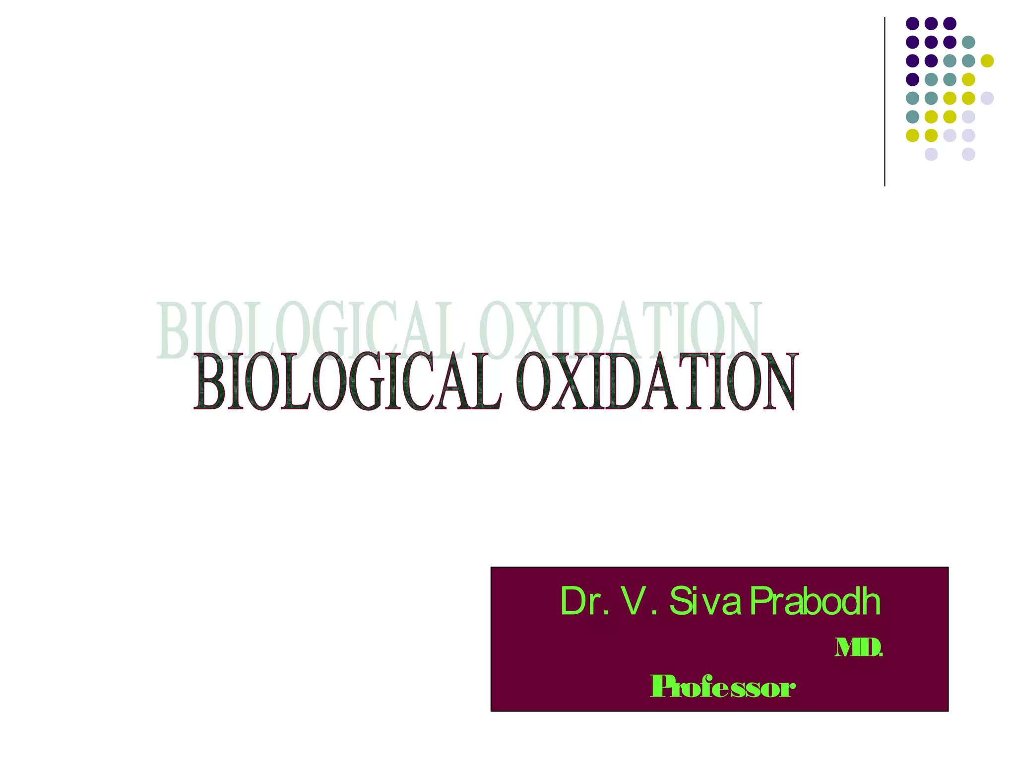 Biological oxidation ppt | PPT