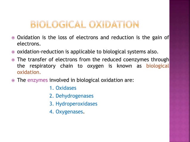 Biological oxidation | PPTX | Chemistry | Science