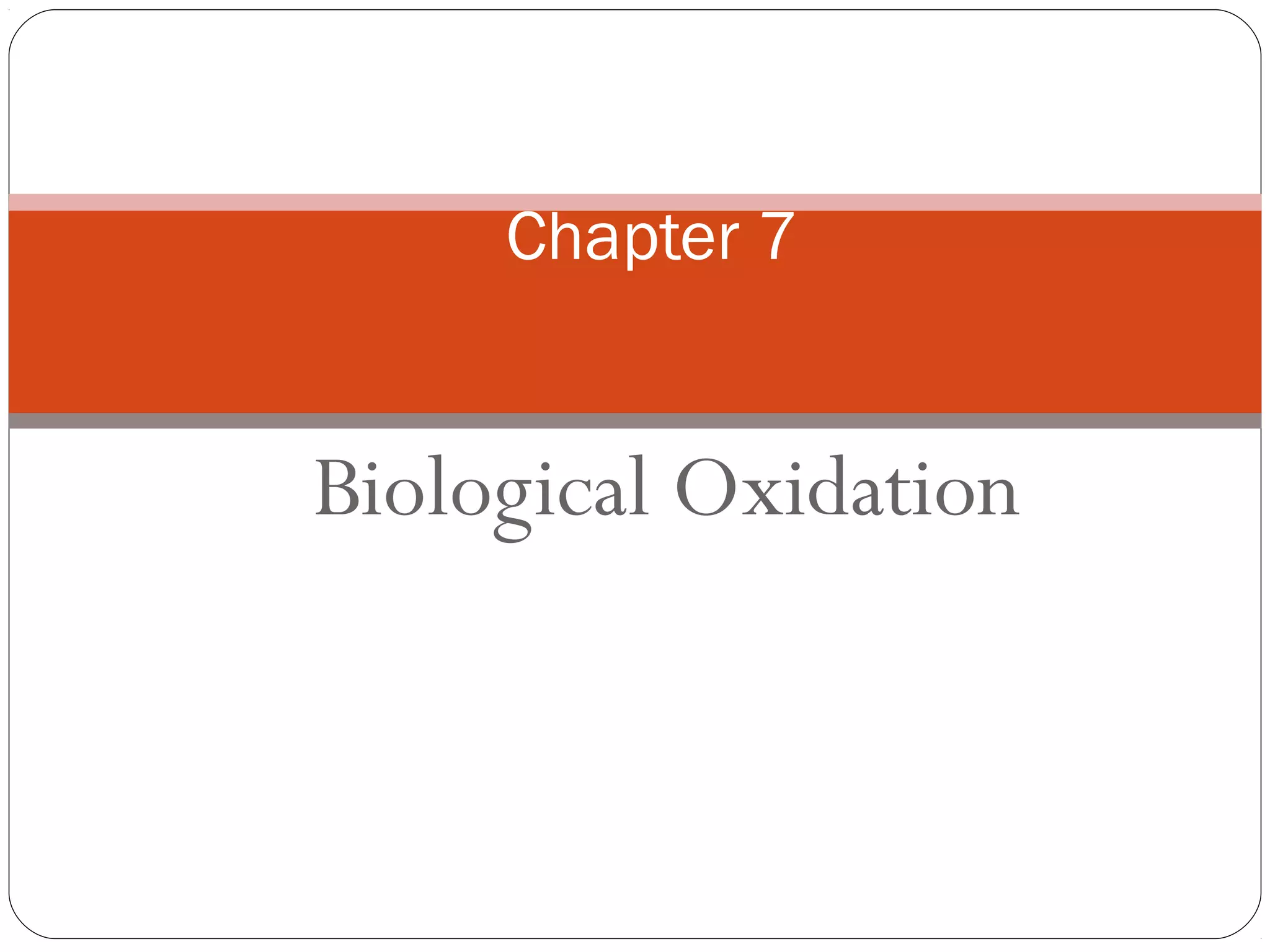 Biological oxidation -3 | PPT