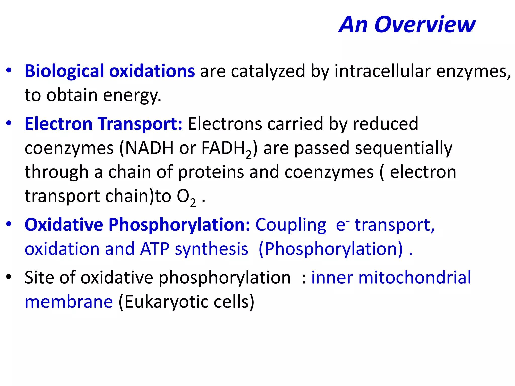 Biological oxidation i | PPTX