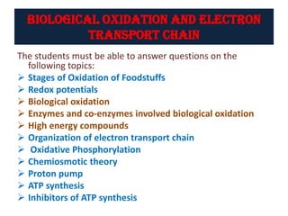 Biological oxidation L2 | PPT