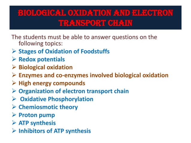 Biological oxidation L2 | PPT