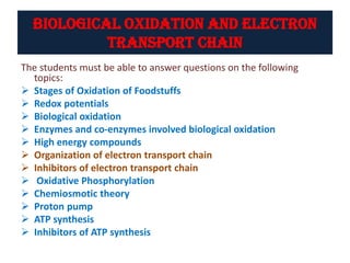 BIOLOGICAL OXIDATION L3 | PPT