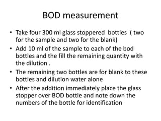 Biological oxygen demand | PPTX