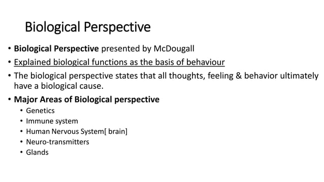 Biological perspective | PPTX | Brain and Nervous System Disorders ...
