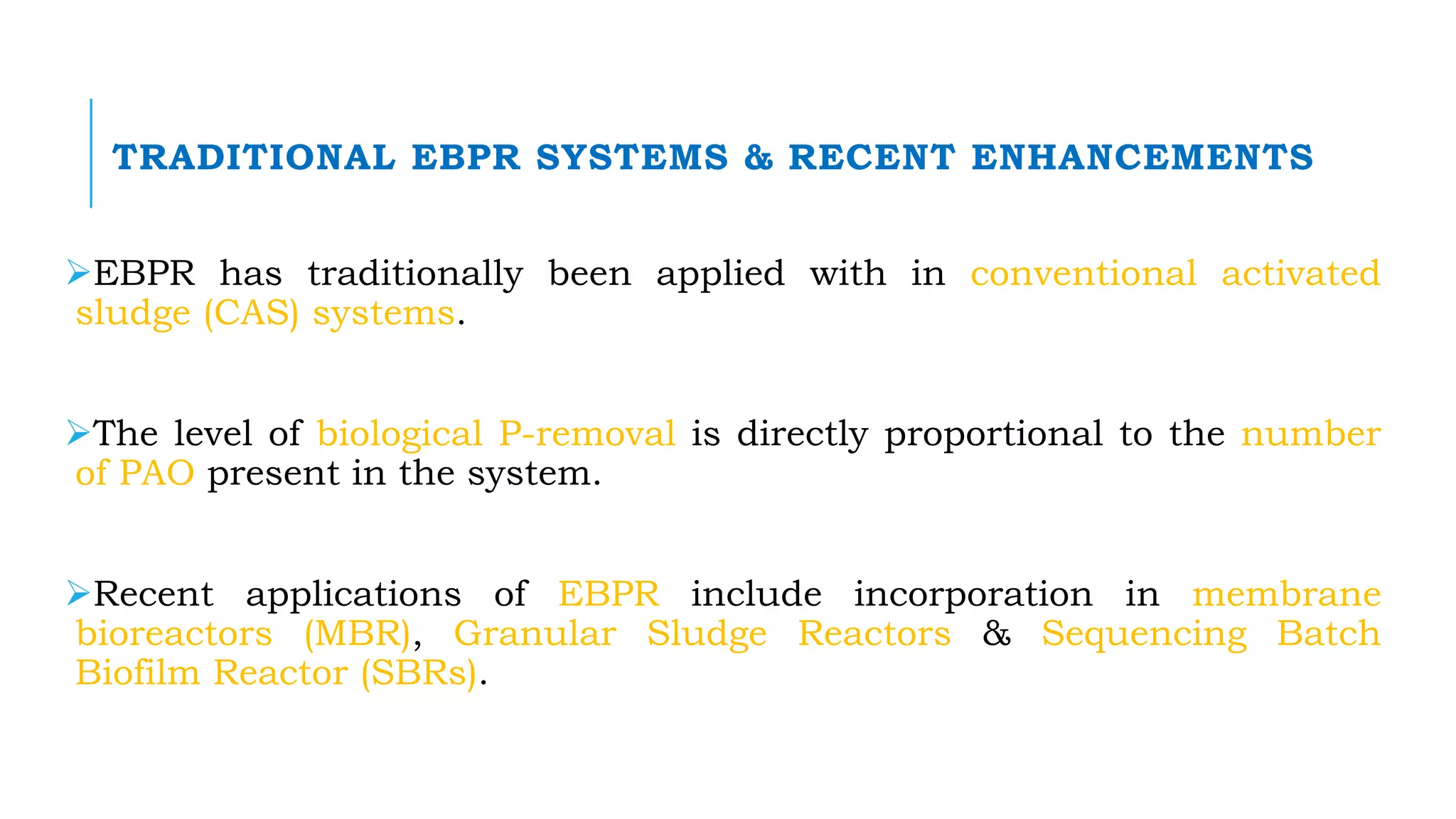Biological phosphorus removal for waste water treatment | PPTX