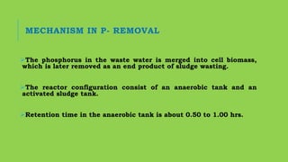 Biological phosphorus removal for waste water treatment | PPTX