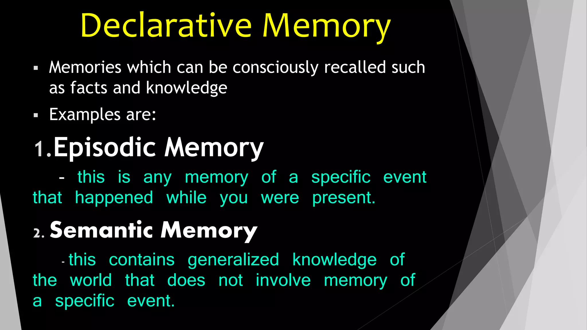 Biological process of memory | PPT