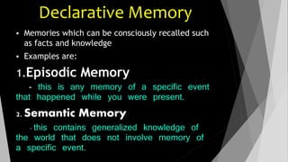 Biological process of memory | PPTX