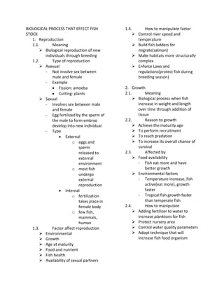 Biological process that effect fish stock | PDF