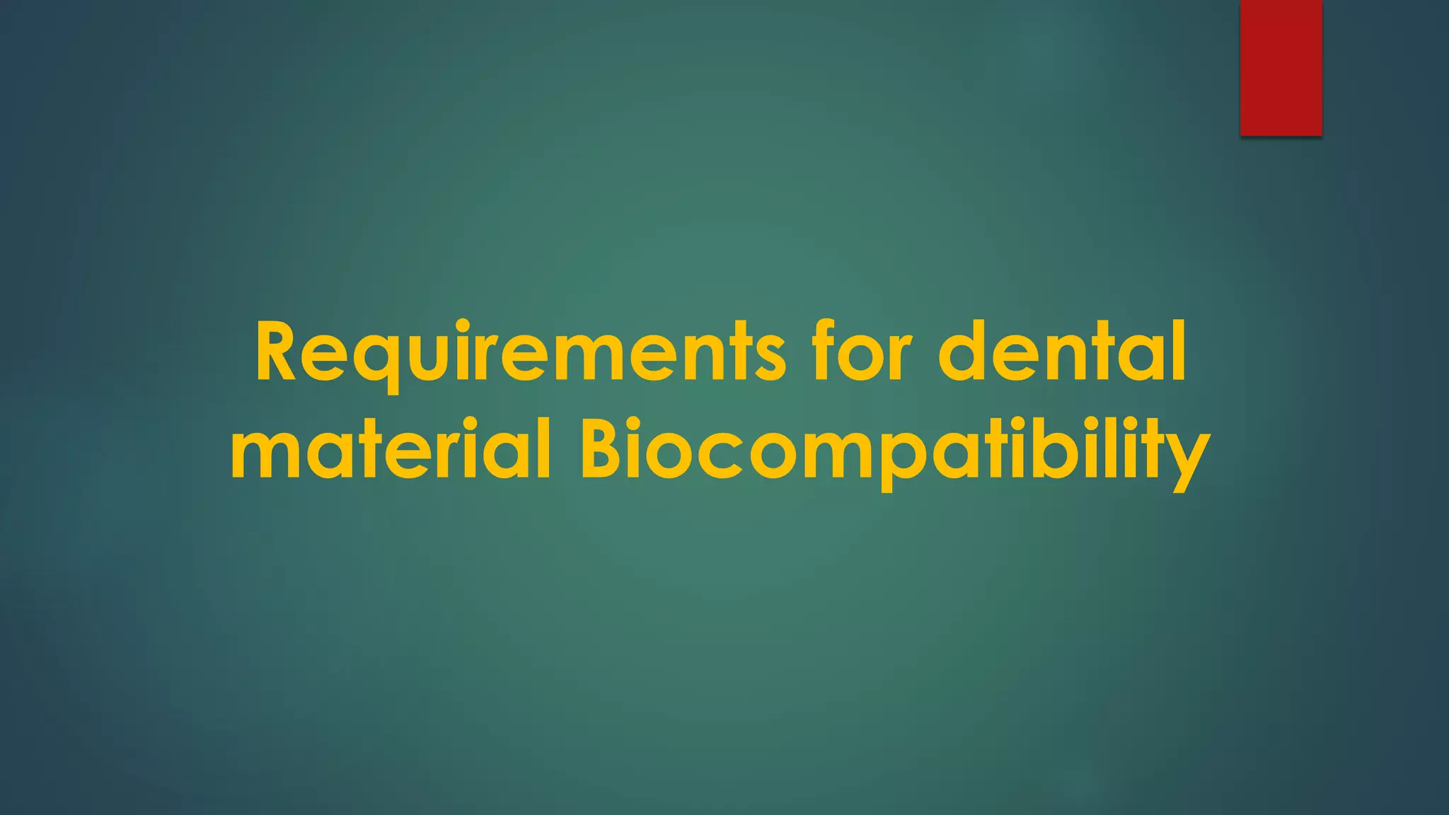 Biological properities and biocompatibility of dental materials | PDF