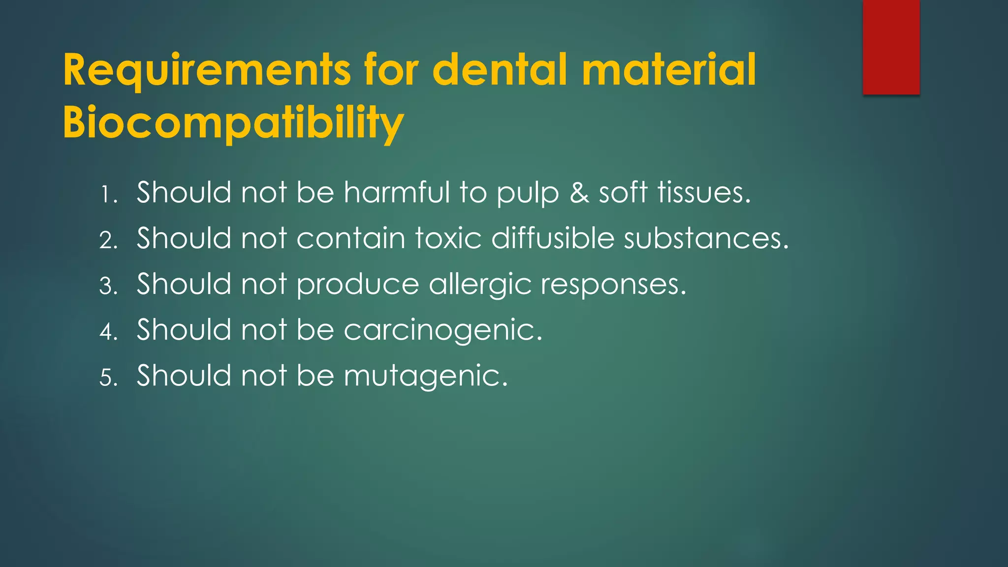 Biological properities and biocompatibility of dental materials | PDF