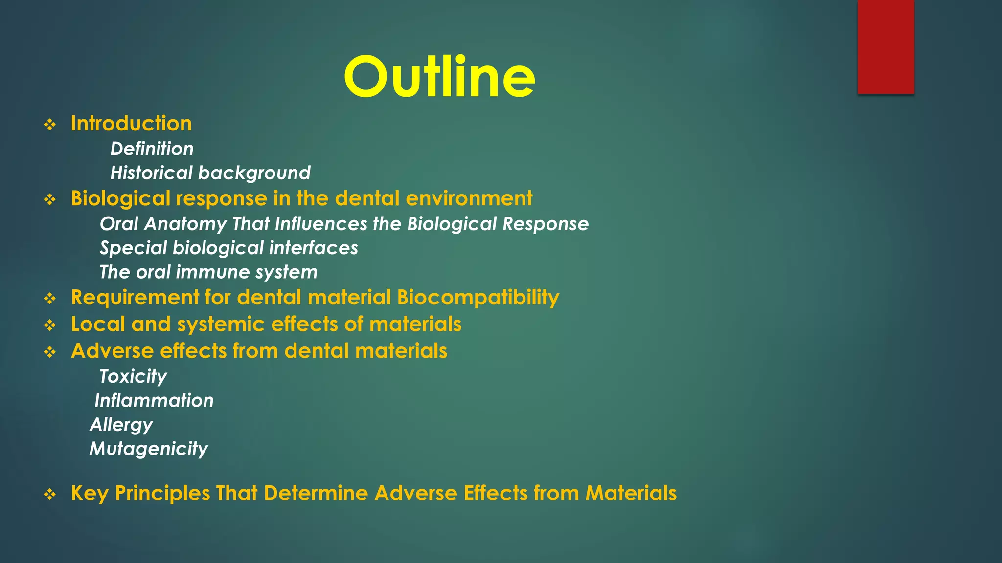 Biological properities and biocompatibility of dental materials | PDF