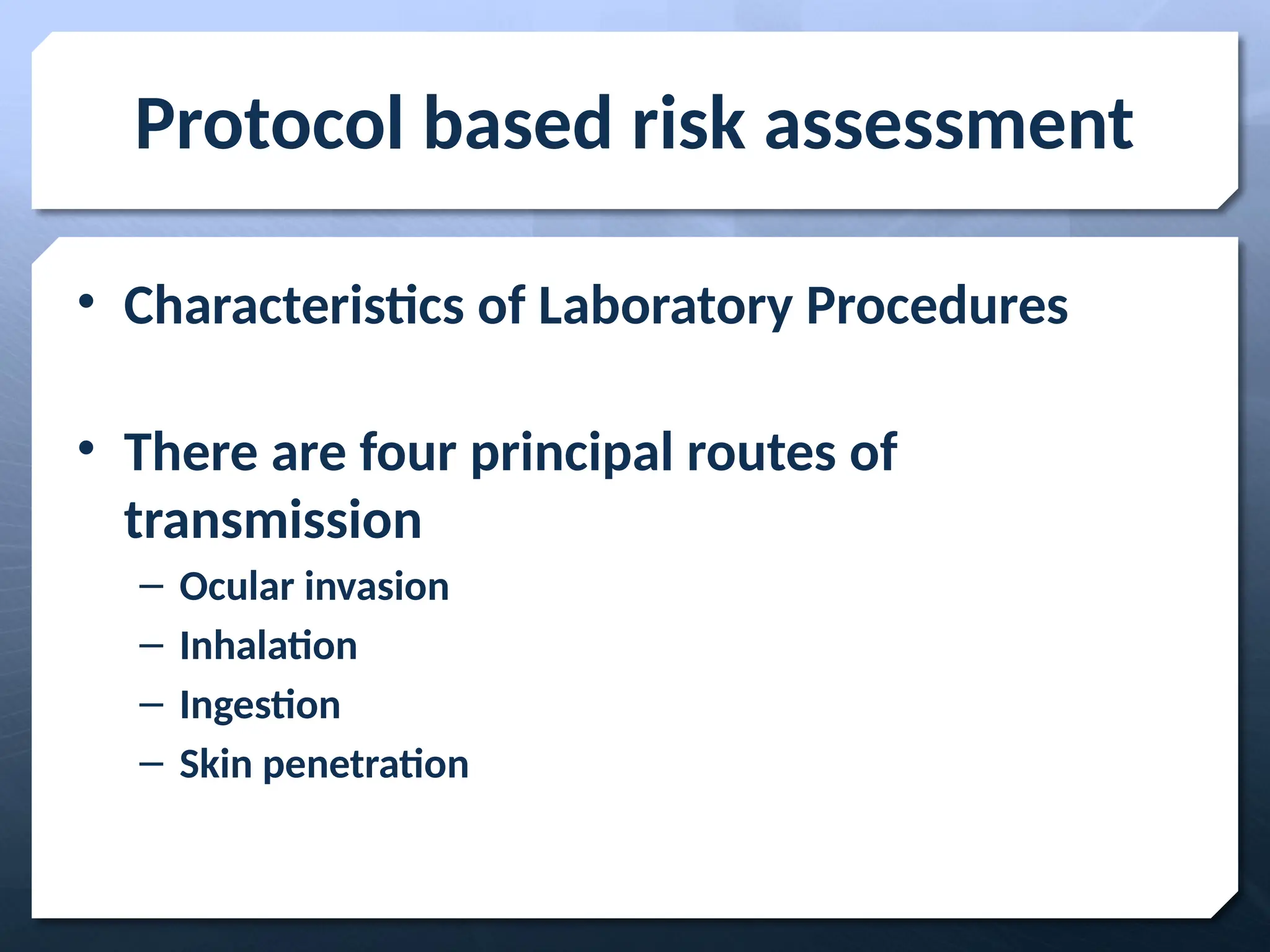 Biological Risk Assessment introductions | PPTX