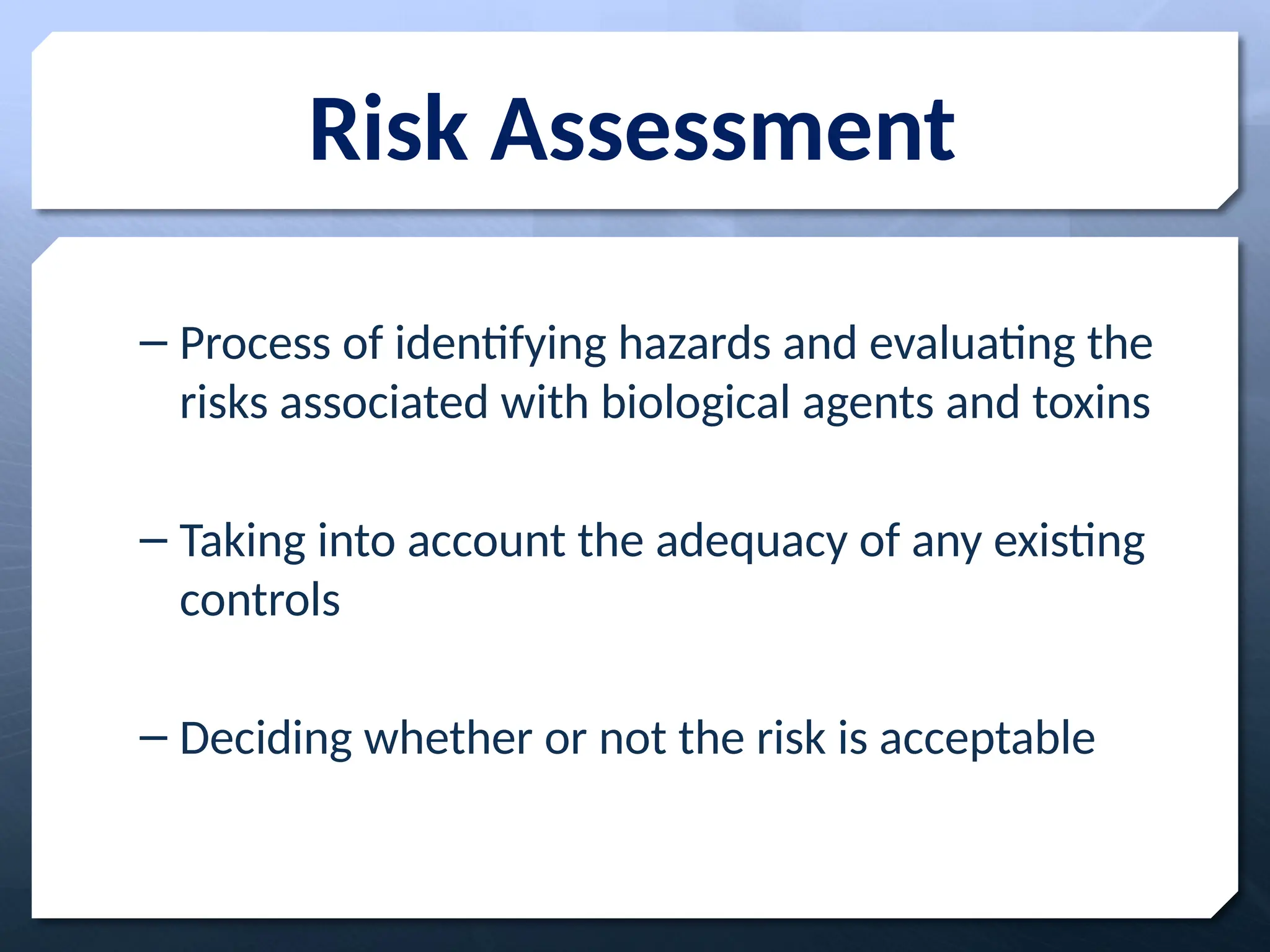 Biological Risk Assessment introductions | PPTX