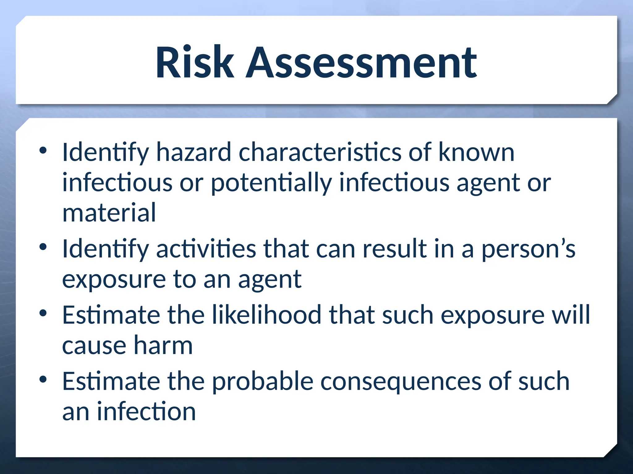 Biological Risk Assessment introductions | PPTX