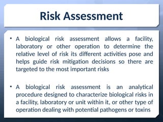 Biological Risk Assessment introductions | PPTX
