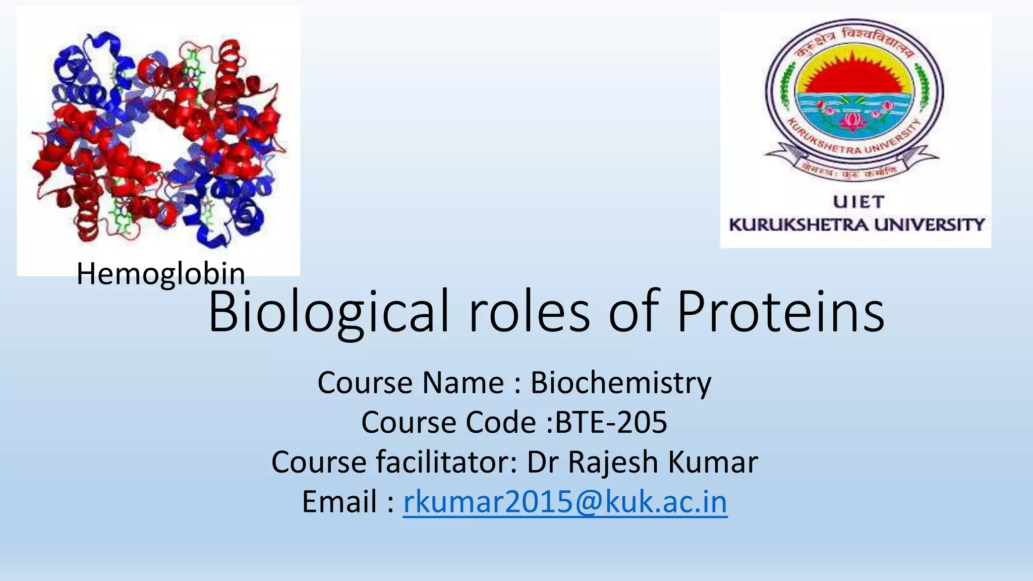 Biological roles of proteins | PPTX