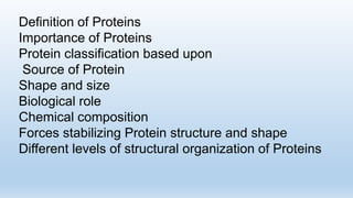 Biological roles of proteins | PPTX