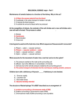 Biological science Comprehensive LET Reviewer | DOCX