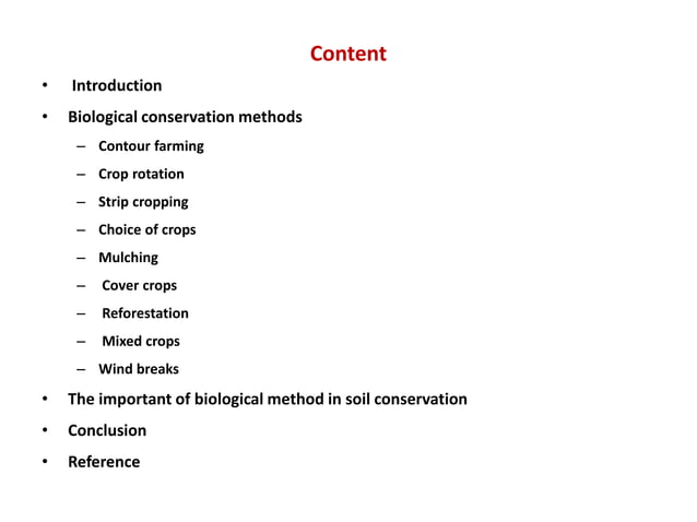 Biological soil conservation methods | PPTX
