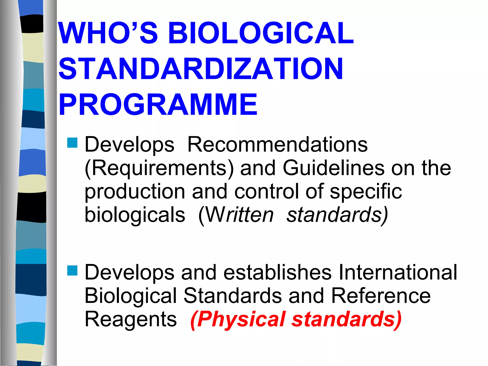 Biological standardisation programme who | PPT