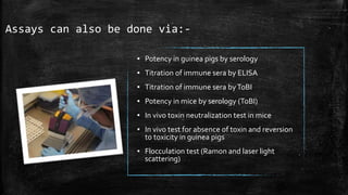 Biological test and assay tetanus toxoid adsorbed | PPTX | Chemistry ...
