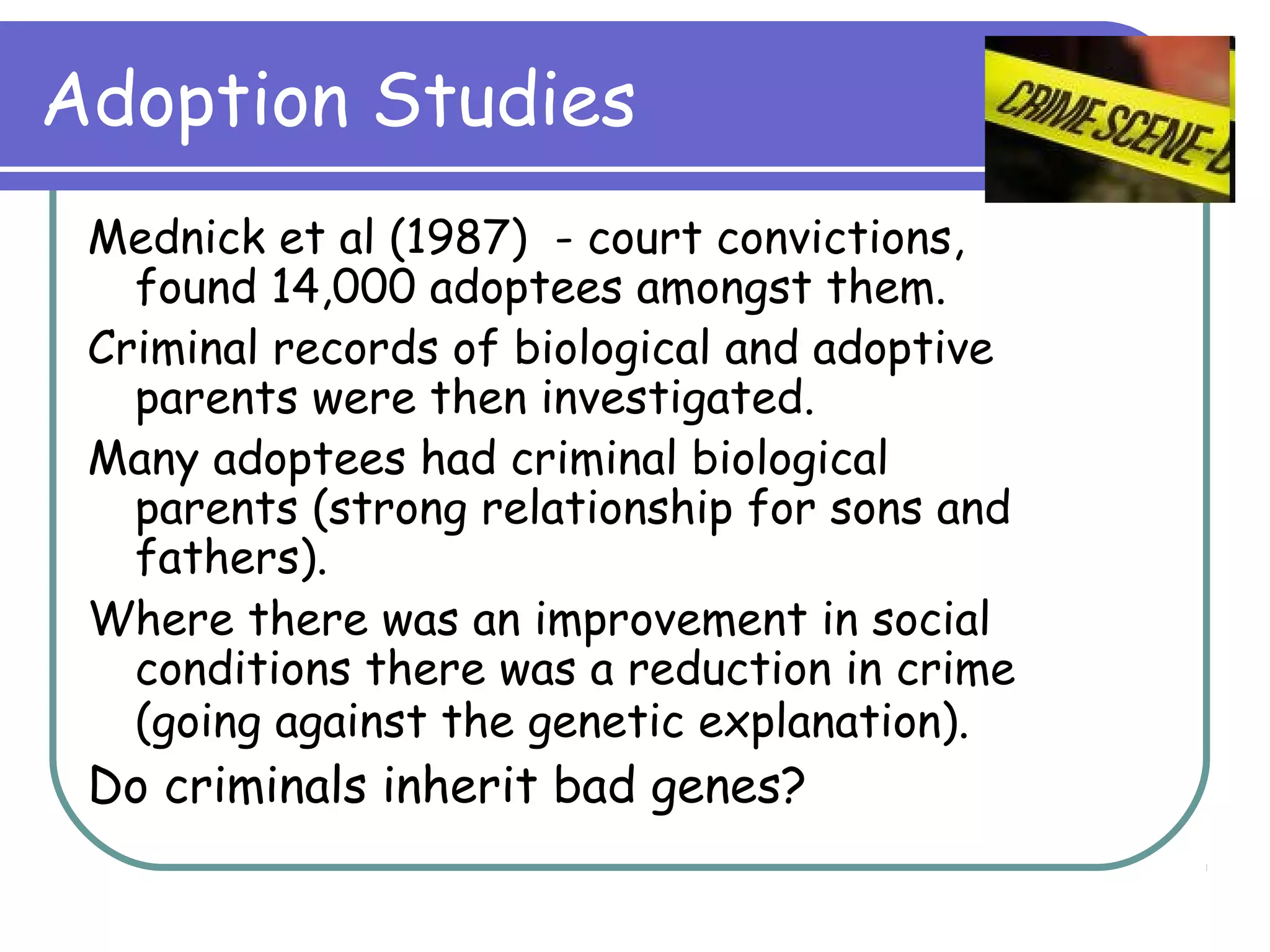 Biological Theories of Crime | PPT