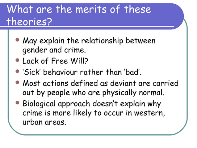 Biological Theories of Crime | PPT | Crime & Harmful Acts to ...